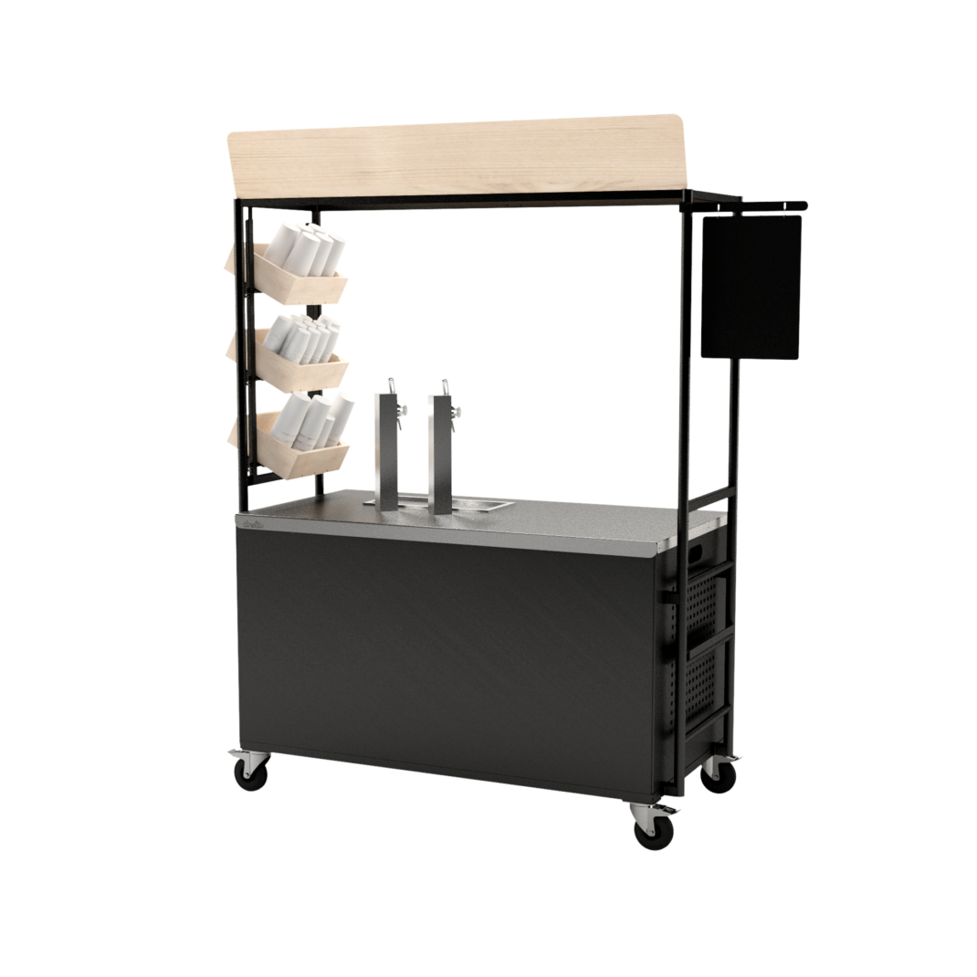 Chariot ambulant pour traiteur, restauration et vente ambulante